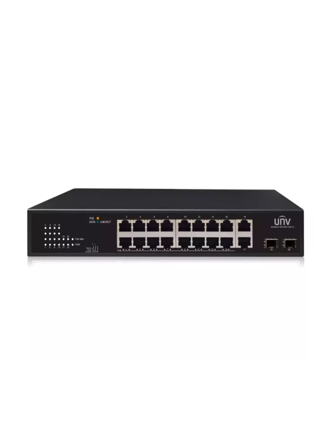 UNV - 16x Gigabit PoE Ethernet Port Switch, 2x Gigabit port, 2x SFP port